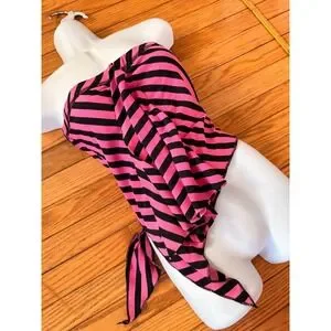 Unknown | Tops | Y2k 200s Deadstock Vintage Pink Black Striped ...